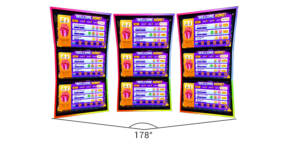 Triple Curved Gaming and Casino Monitor