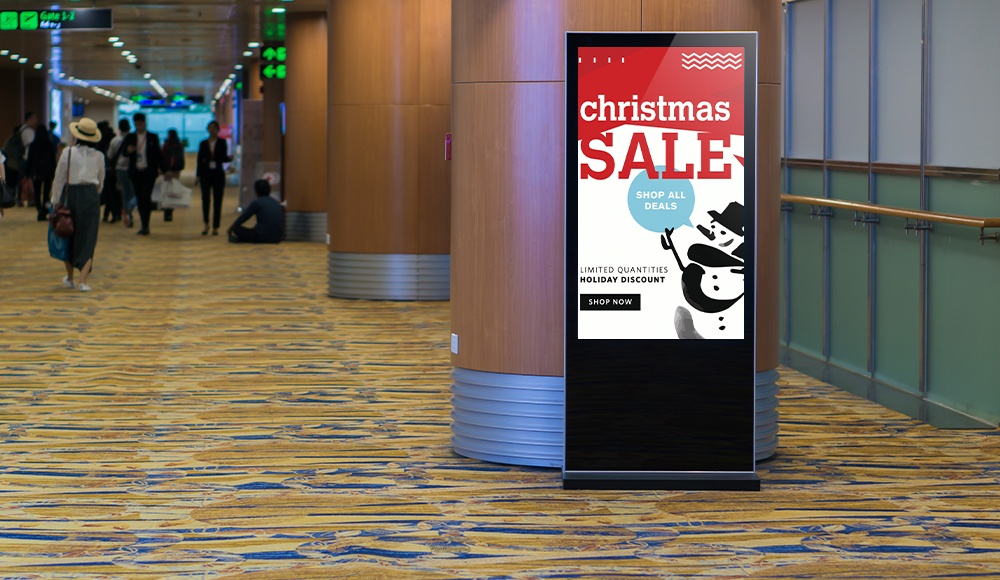 Free Standing Indoor LCD Display in Shopping Mall - kontech